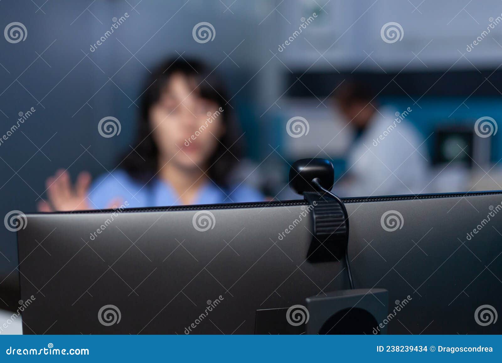 Close Up of Webcam on Computer Used for Video Call Stock Photo - Image ...