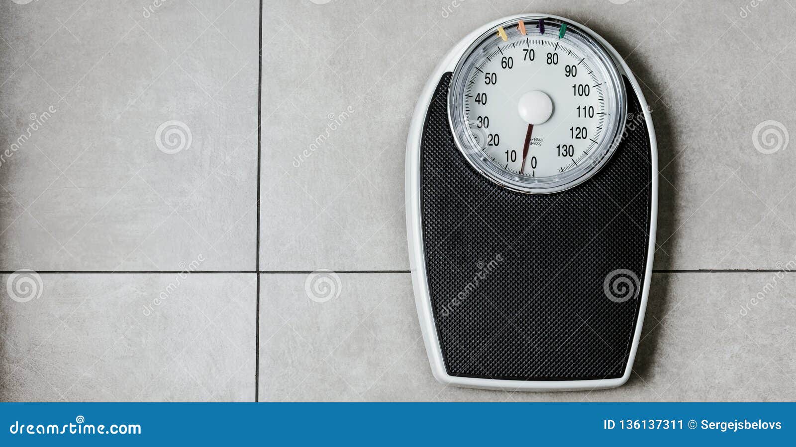 Close-up Weighing Scale in Bathroom on Stone Ground. Stock Image ...