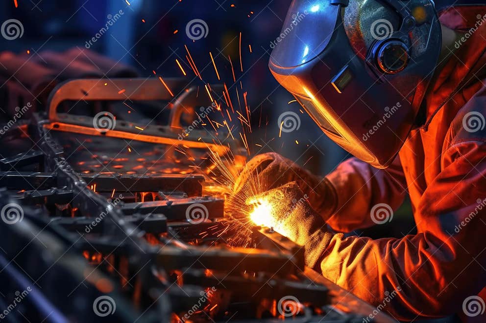 Close-up of Welding Process on Car Chassis Stock Image - Image of ...