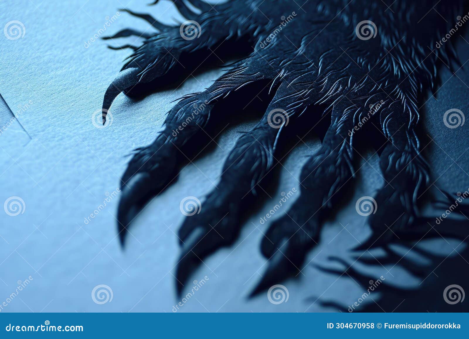 A Close-up of a Werewolfs Paw with Sharp Claws in the Moonlight Stock ...