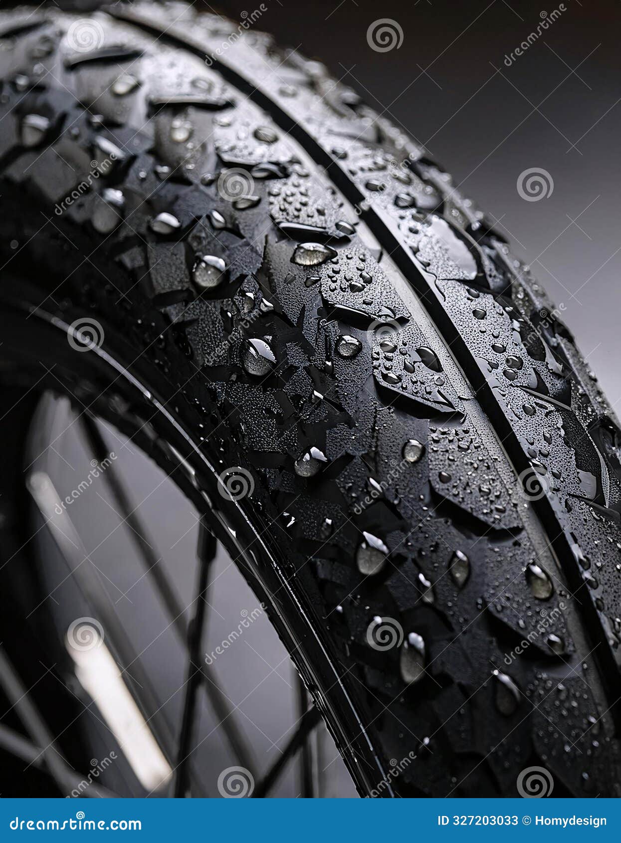 Close-up of a Wet Tire with Intricate Tread Patterns Stock Illustration ...