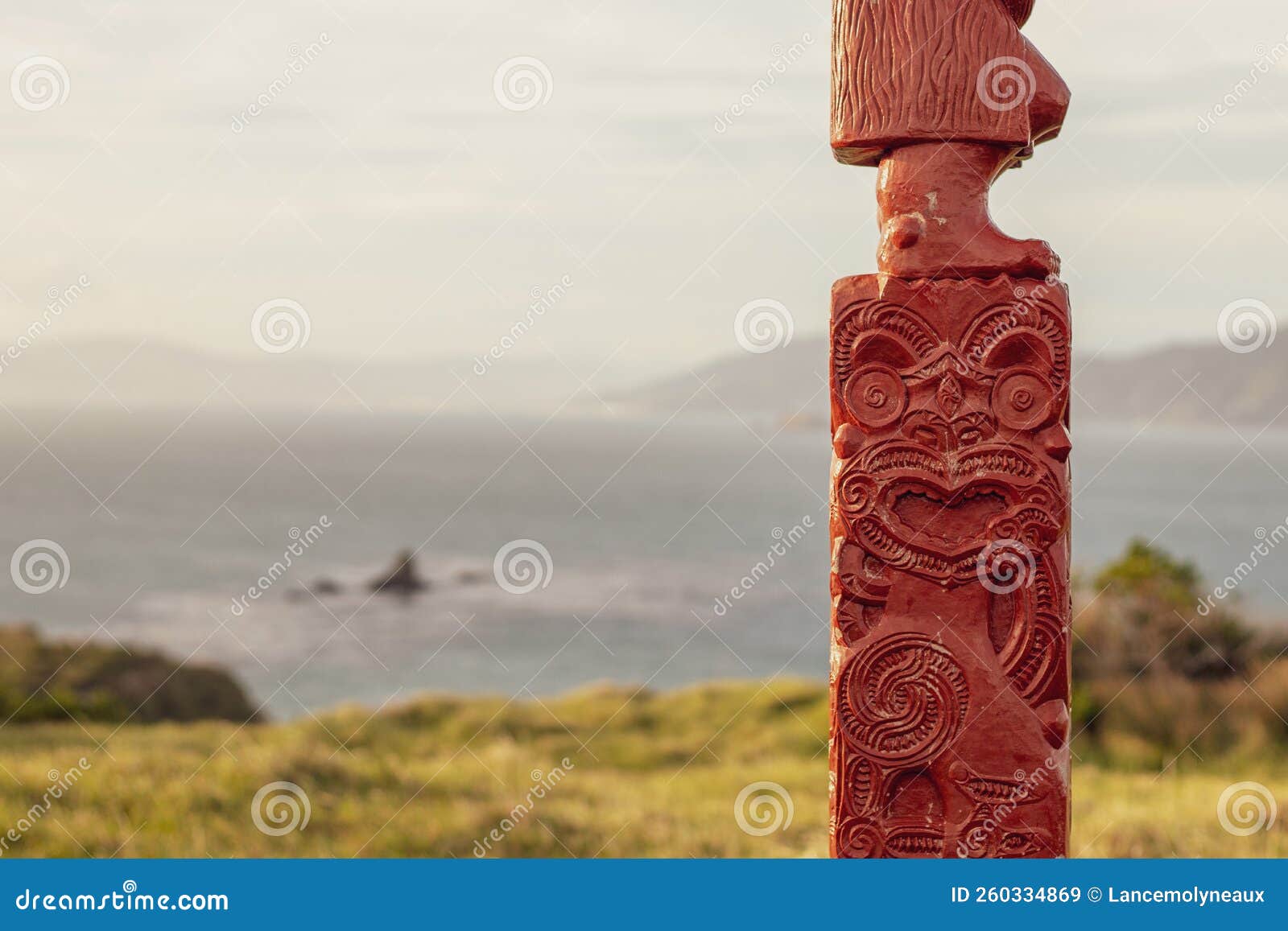 Close Up Of Whakairo Pouwhenua With Light Background Royalty-Free Stock ...