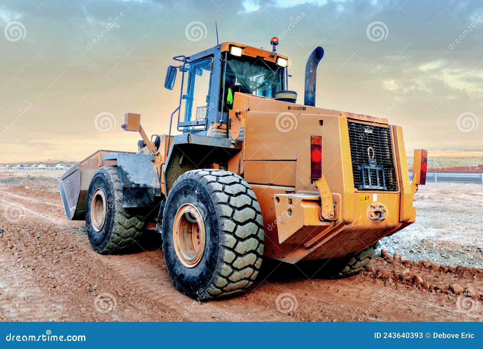 Wheel Loader in Action on a Construction Site Stock Image - Image of ...