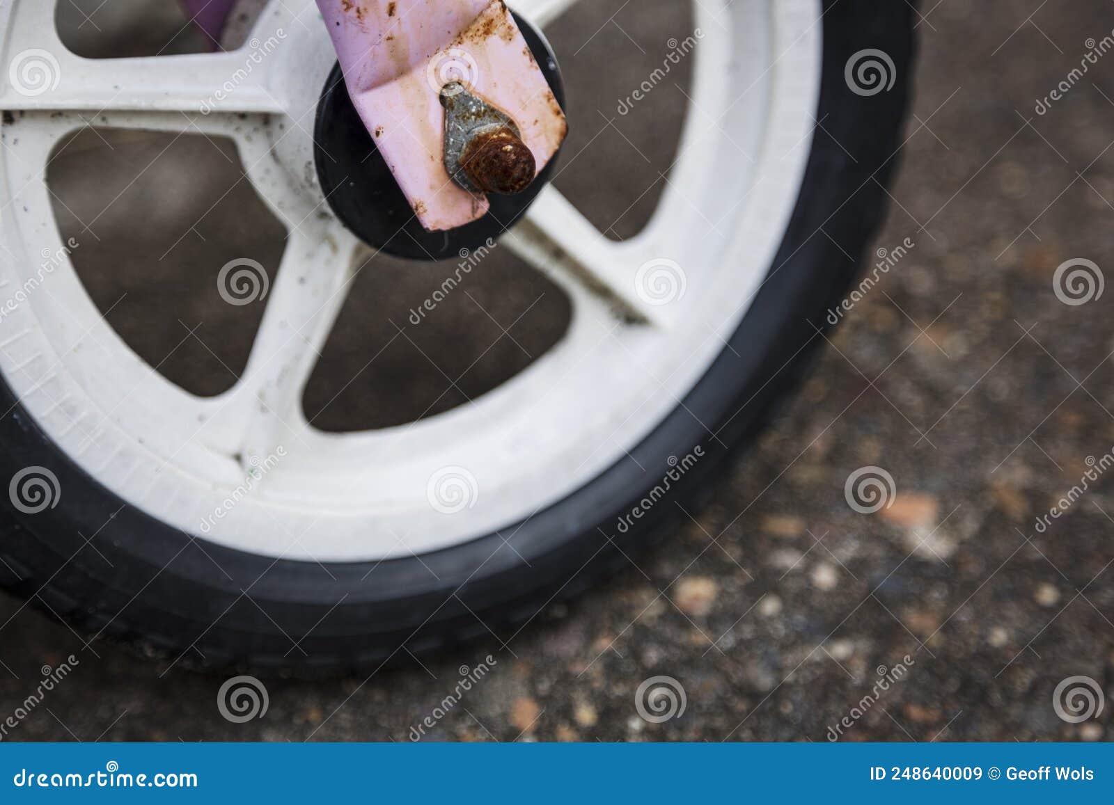 A Close Up of a Wheel on a Pink Bike in Australia Stock Image - Image ...
