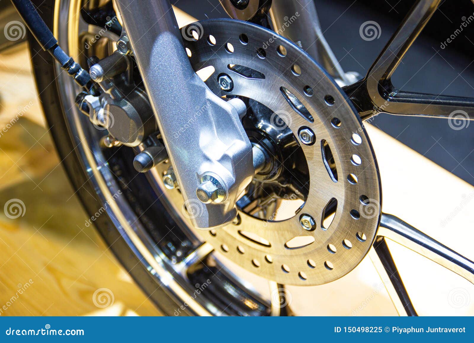 Wheel Spokes and Brake Disc of a Motorcycle Stock Image - Image of ...
