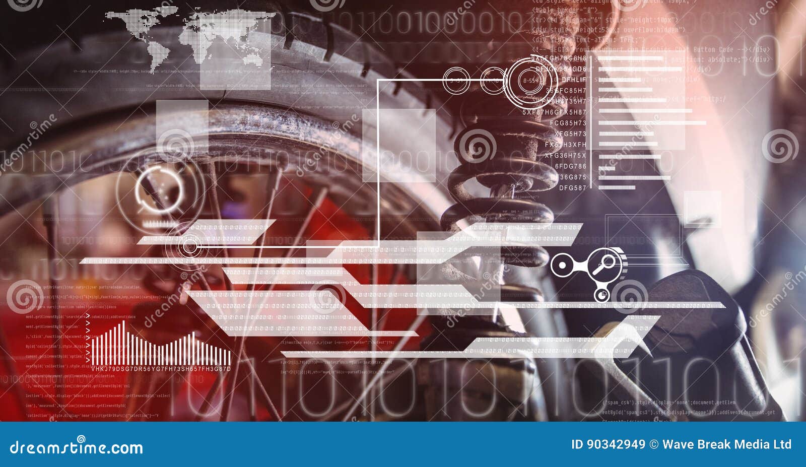 Close Up of Wheel with White Interface Stock Illustration ...