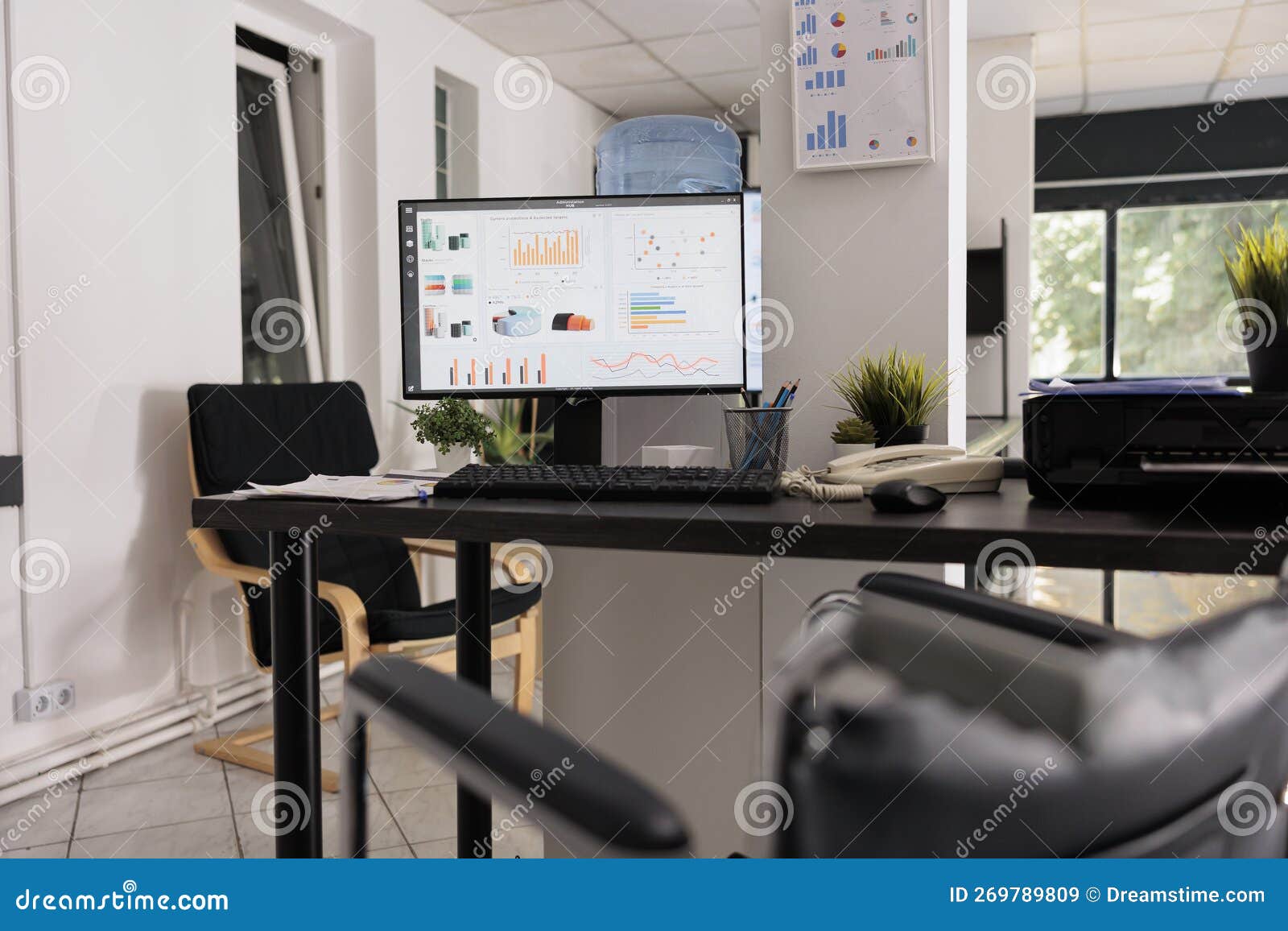 Close Up of Wheelchair in Disabled Friendly Office Stock Image - Image ...
