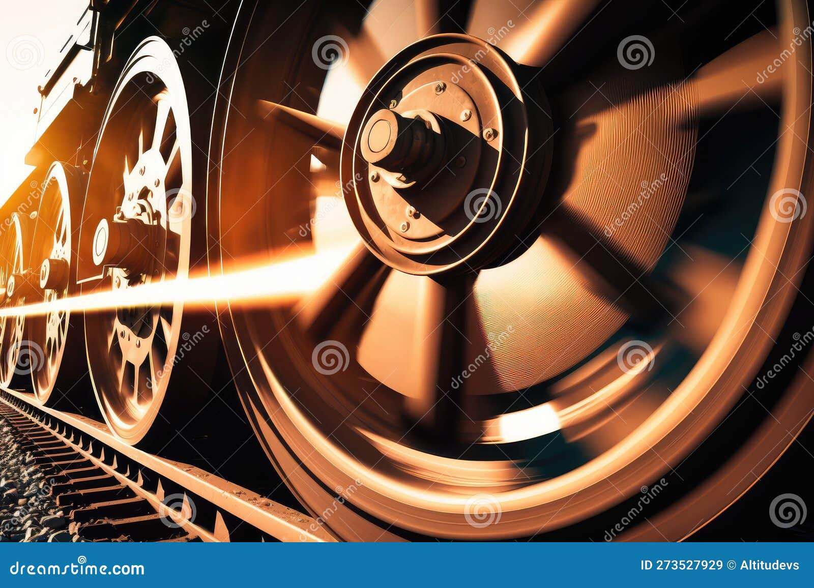 Close-up of the Wheels of a Train, Spinning on the Tracks Stock Image ...