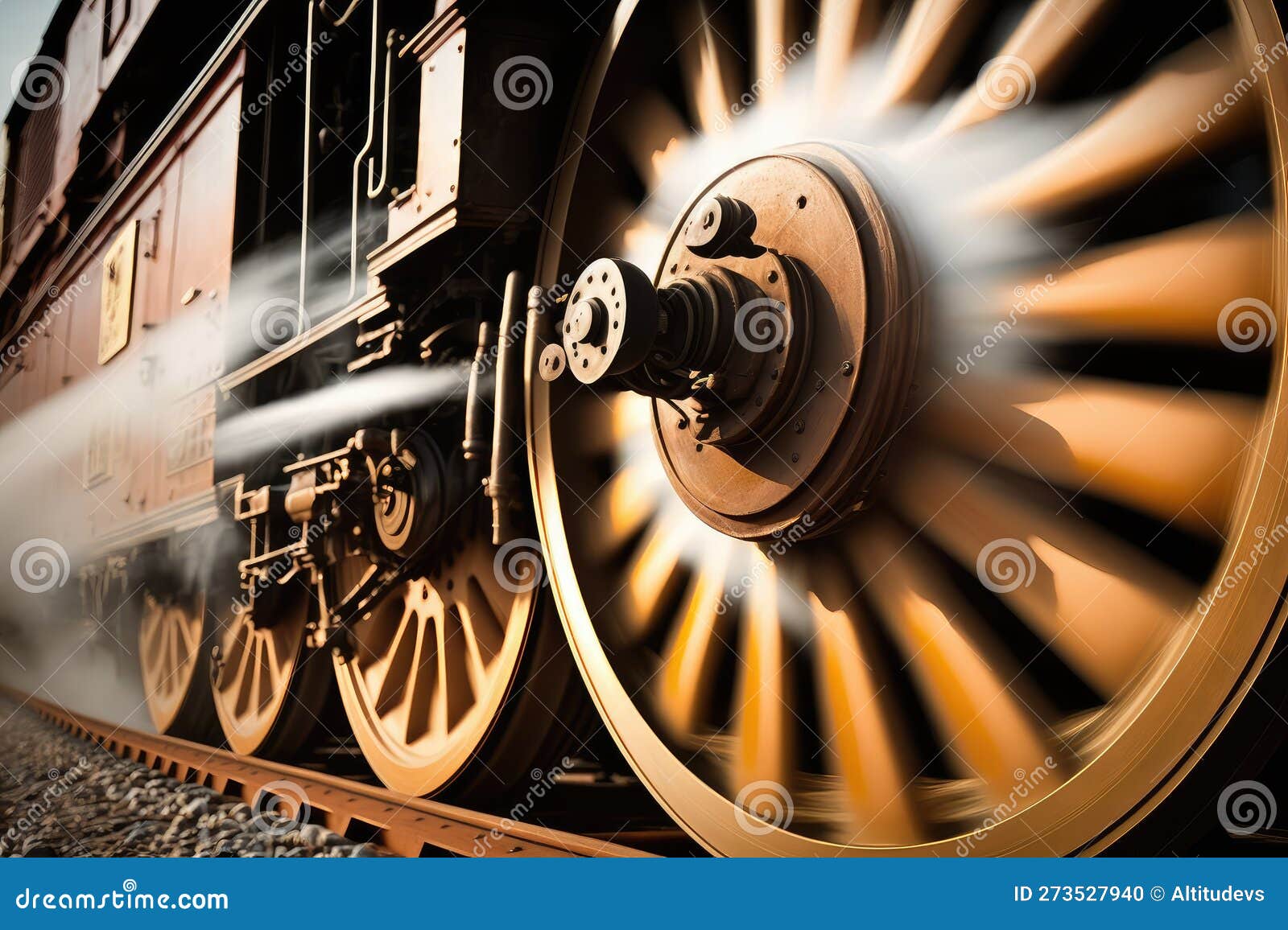 Close-up of the Wheels of a Train, Spinning on the Tracks Stock ...