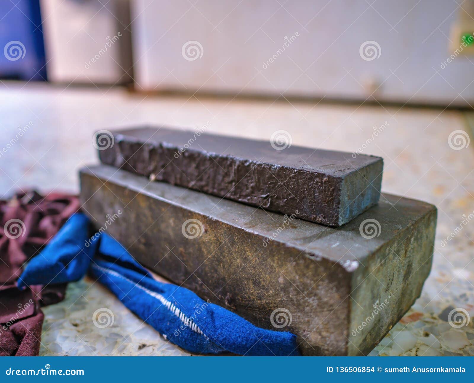 Close up Whetstone stock photo. Image of abrasive, blade - 136506854