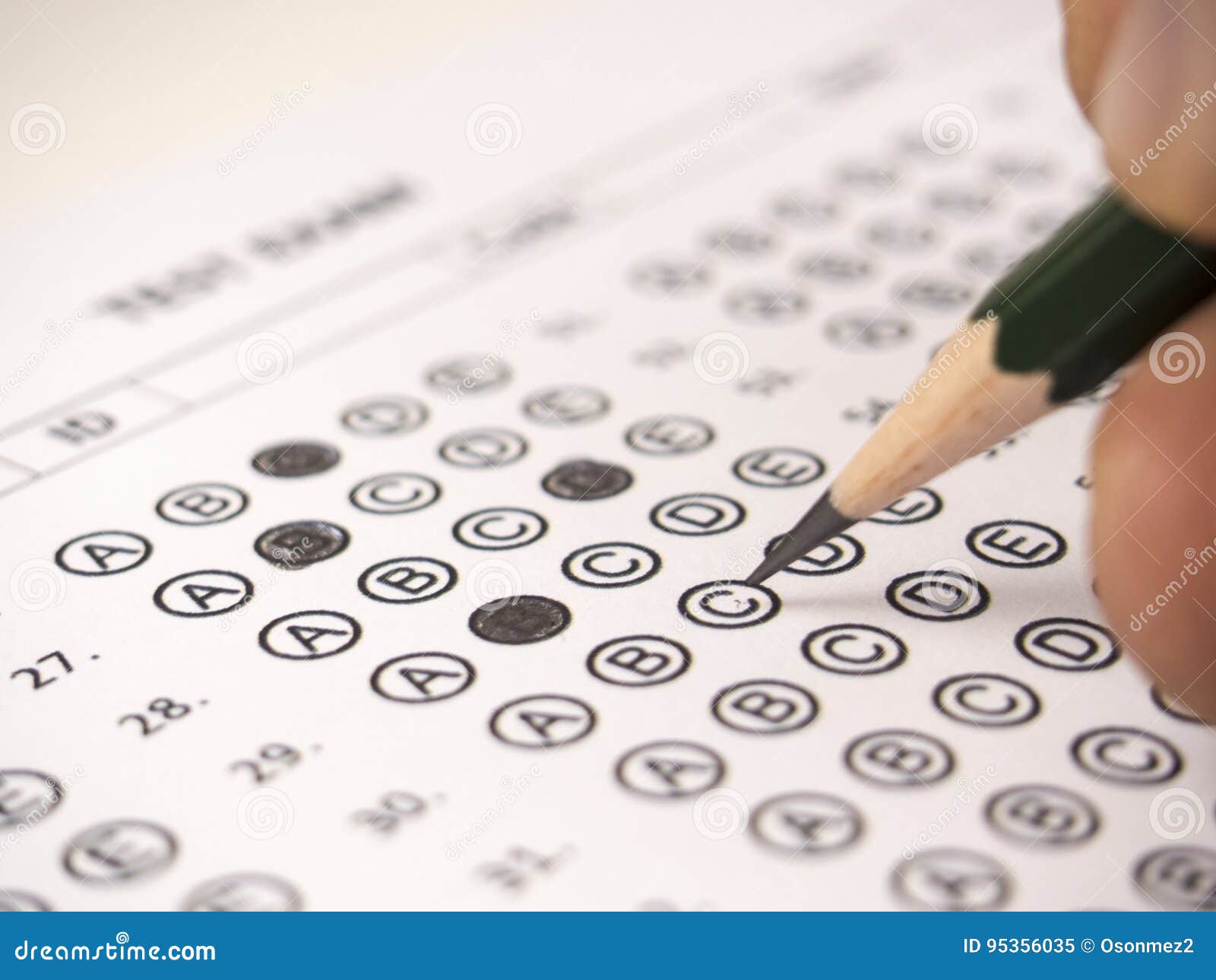 Close Up White Answer Sheet for Test Stock Image - Image of forms ...