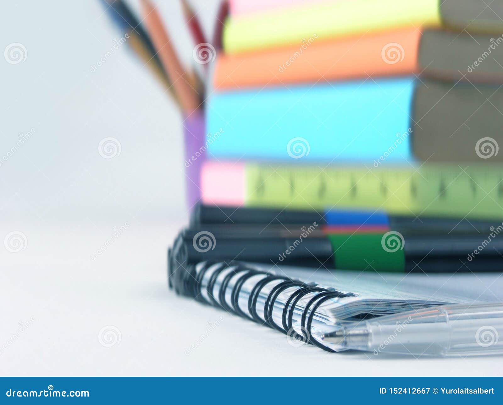 Close Up.white Ball Point Pen on the Notebook Stock Image - Image of ...