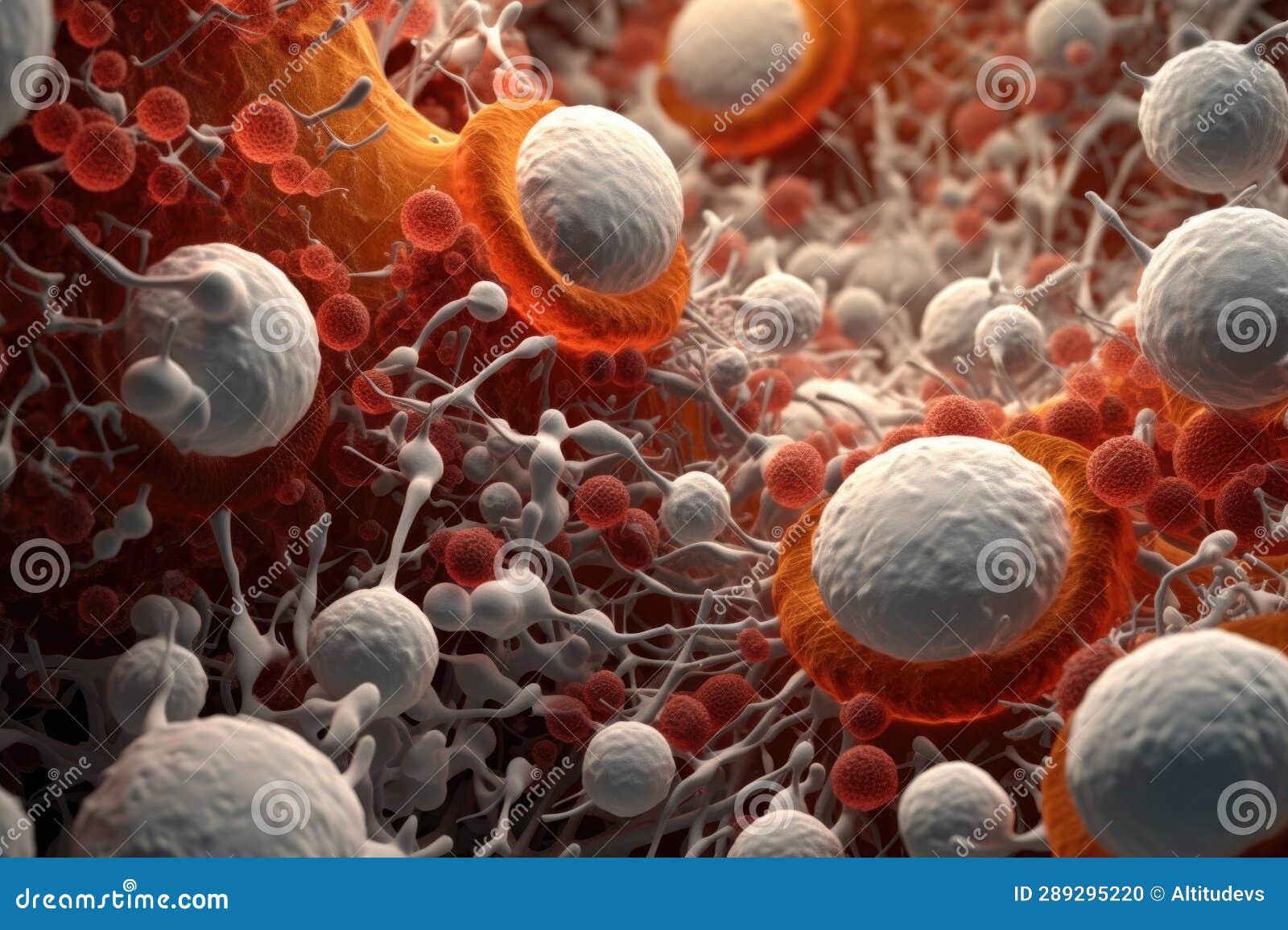 Close-up of White Blood Cells Surrounding Pathogen Stock Photo - Image ...