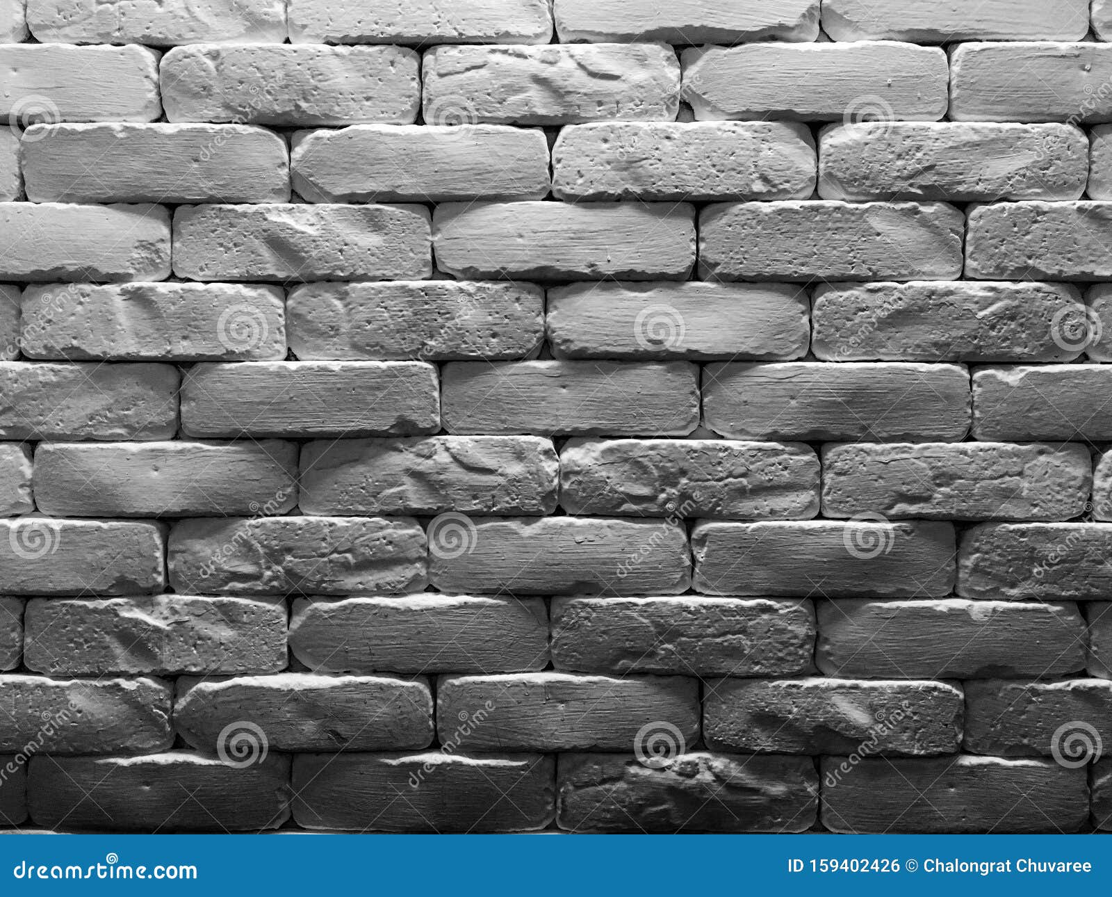 Close Up of White Brick Wall Pattern Texture Background with Light and ...