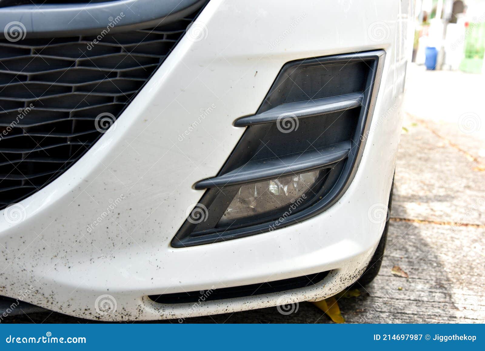 White Car Front Fog Light on Bumper Stock Image - Image of chrome ...