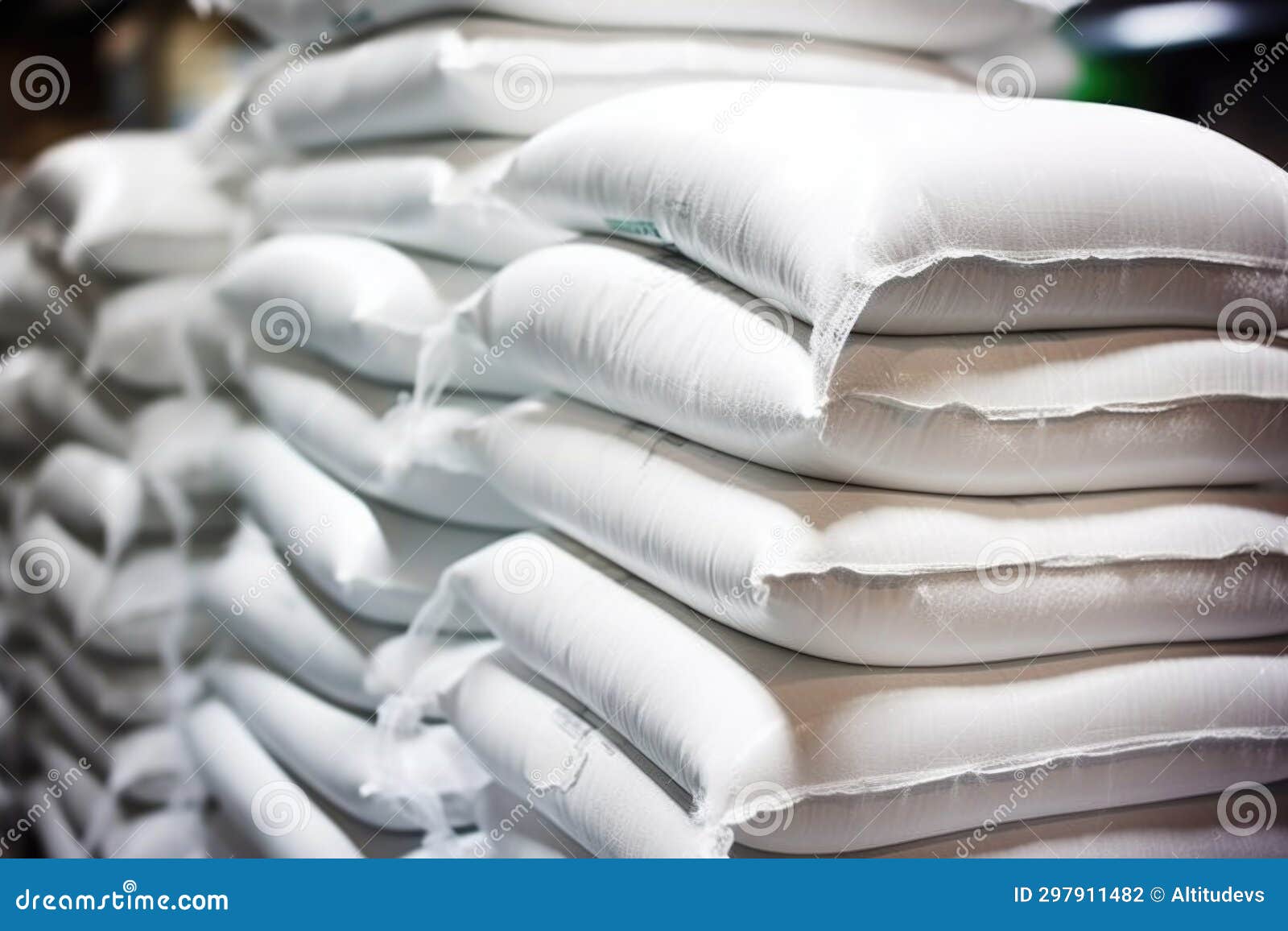 Close-up of White Cement Packed in Stack of Bags Stock Photo - Image of ...