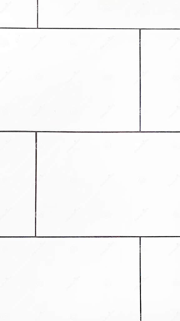Close Up White Ceramic Tiles Wall with Black Grouting Line, Geometric ...