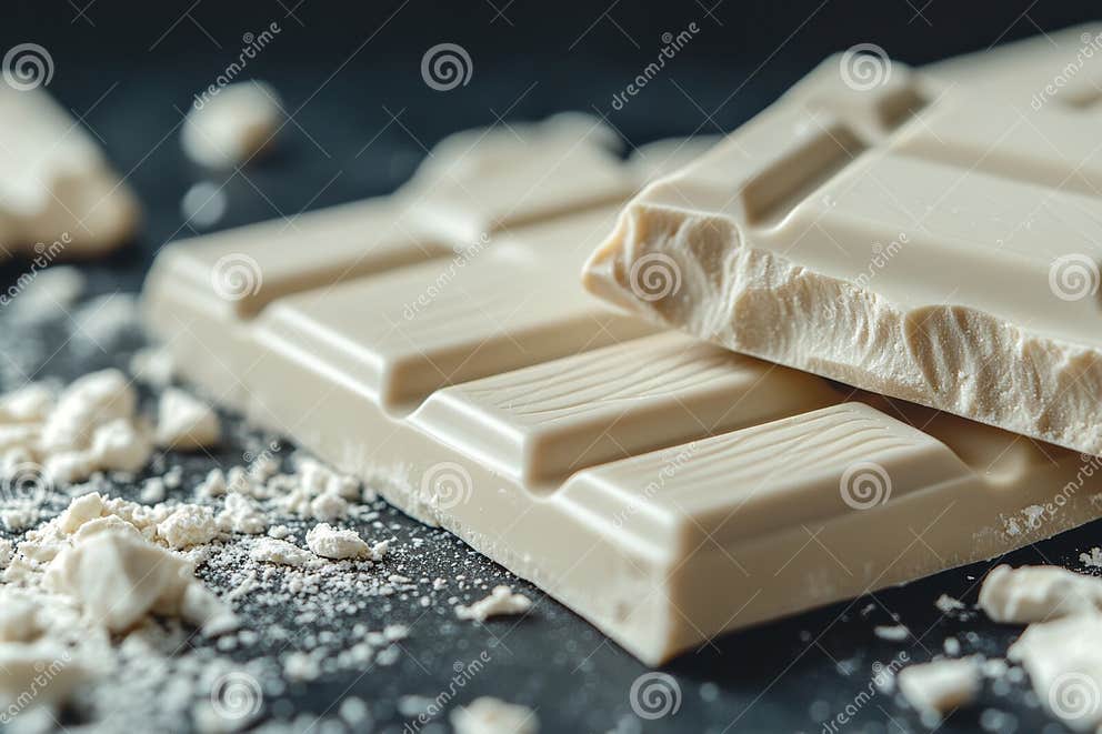 Close Up of White Chocolate Bar on the Table Stock Illustration ...