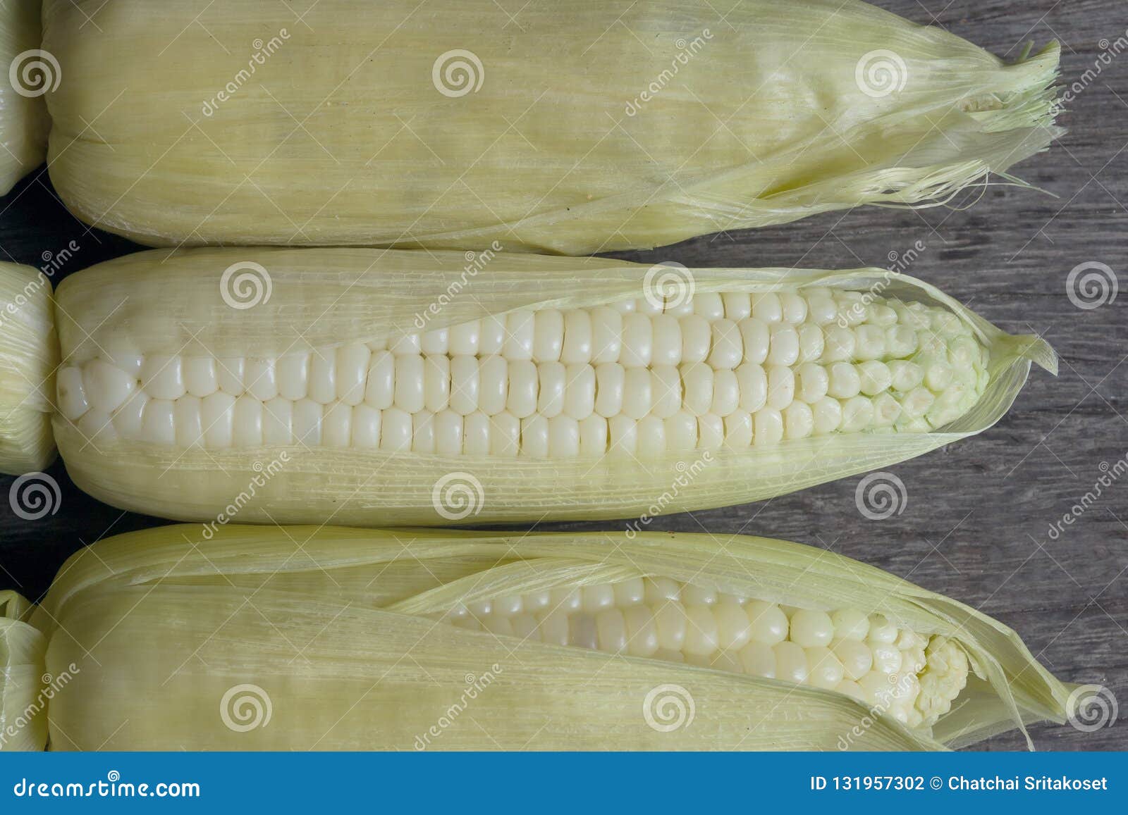 Close Up of White Corn on Wood Stock Photo - Image of popcorn ...