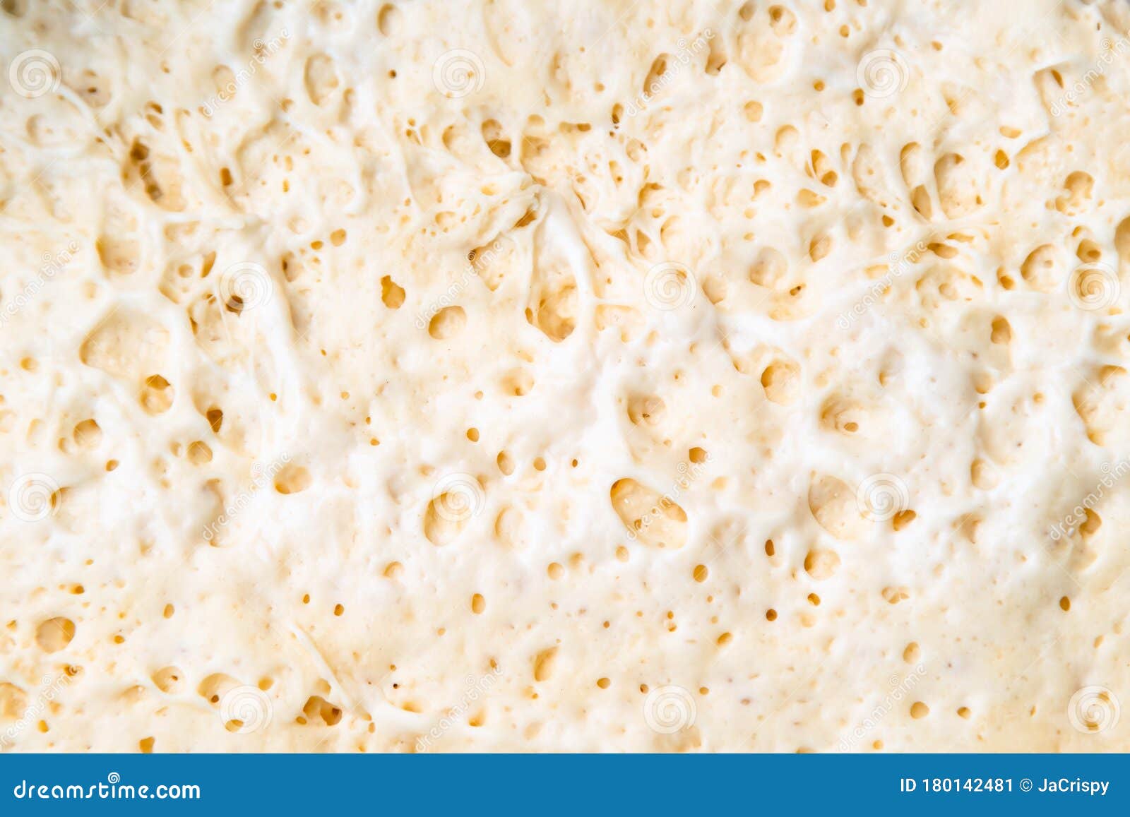 Close Up of White Dough for Cooking Bread or Pizza. White Round ...
