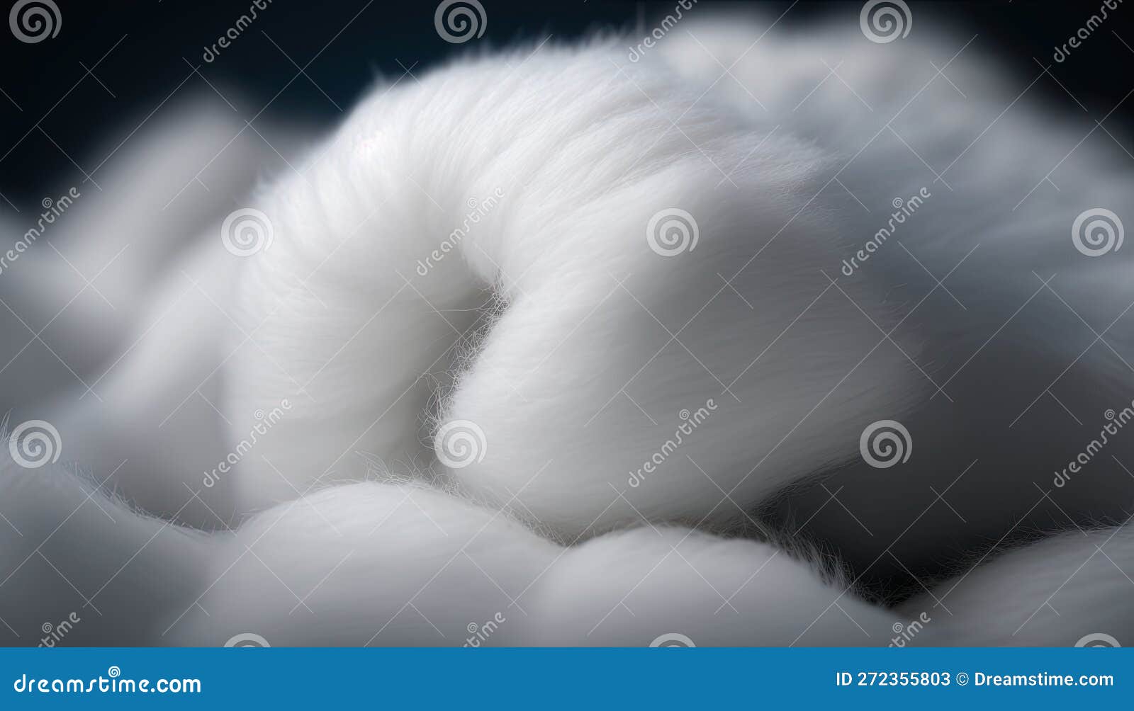 A Close Up of a White Fluffy Object on a Black Background Stock ...
