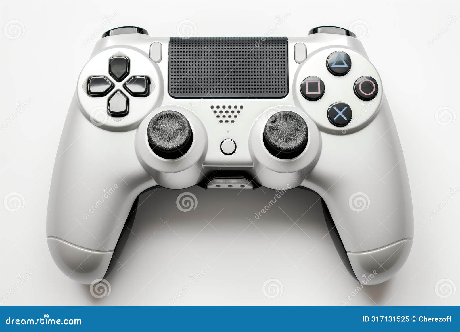 Modern White Game Controller on White Background Stock Image - Image of ...