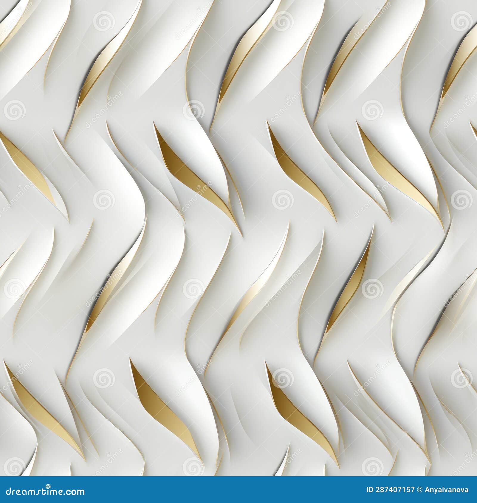 A Close Up of a White and Gold Wall. Seamless Pattern. Stock ...