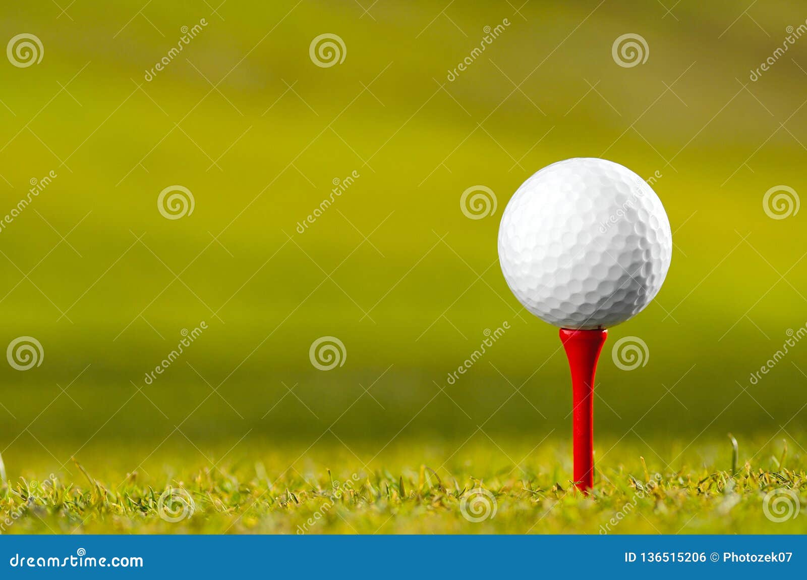 Golf ball on tee stock photo. Image of fairway, closeup - 136515206