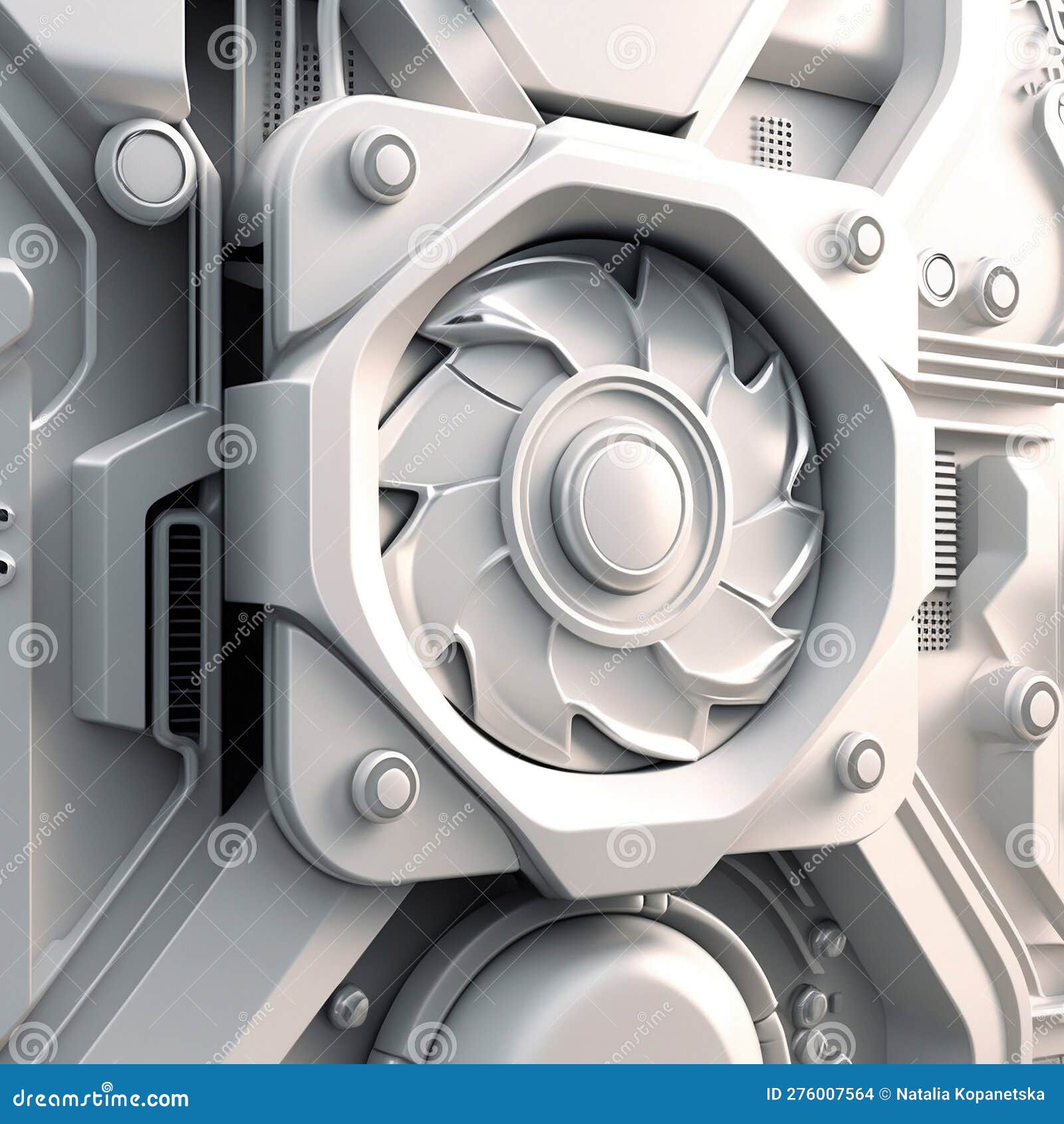 Close-up of a White Graphic Card GPU. Generated AI Stock Illustration ...