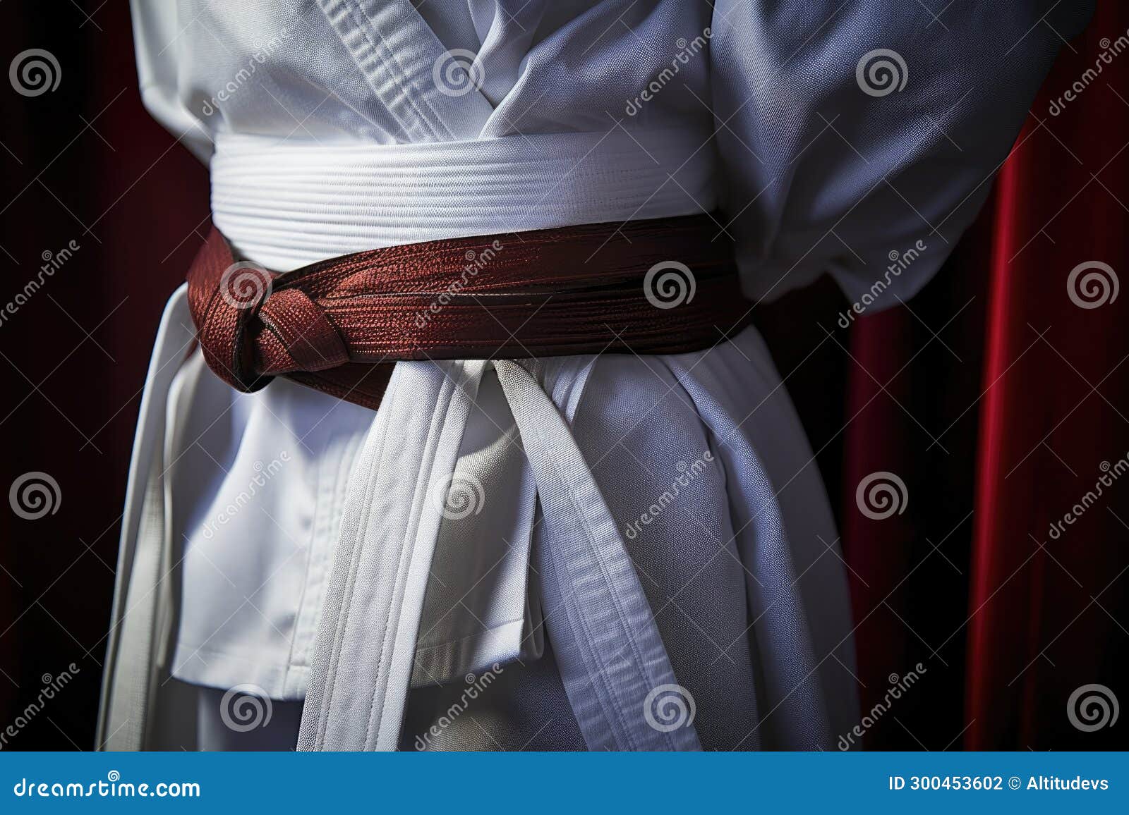 Close-up of a White Karate Belt Tied Around a Gi Stock Photo - Image of ...