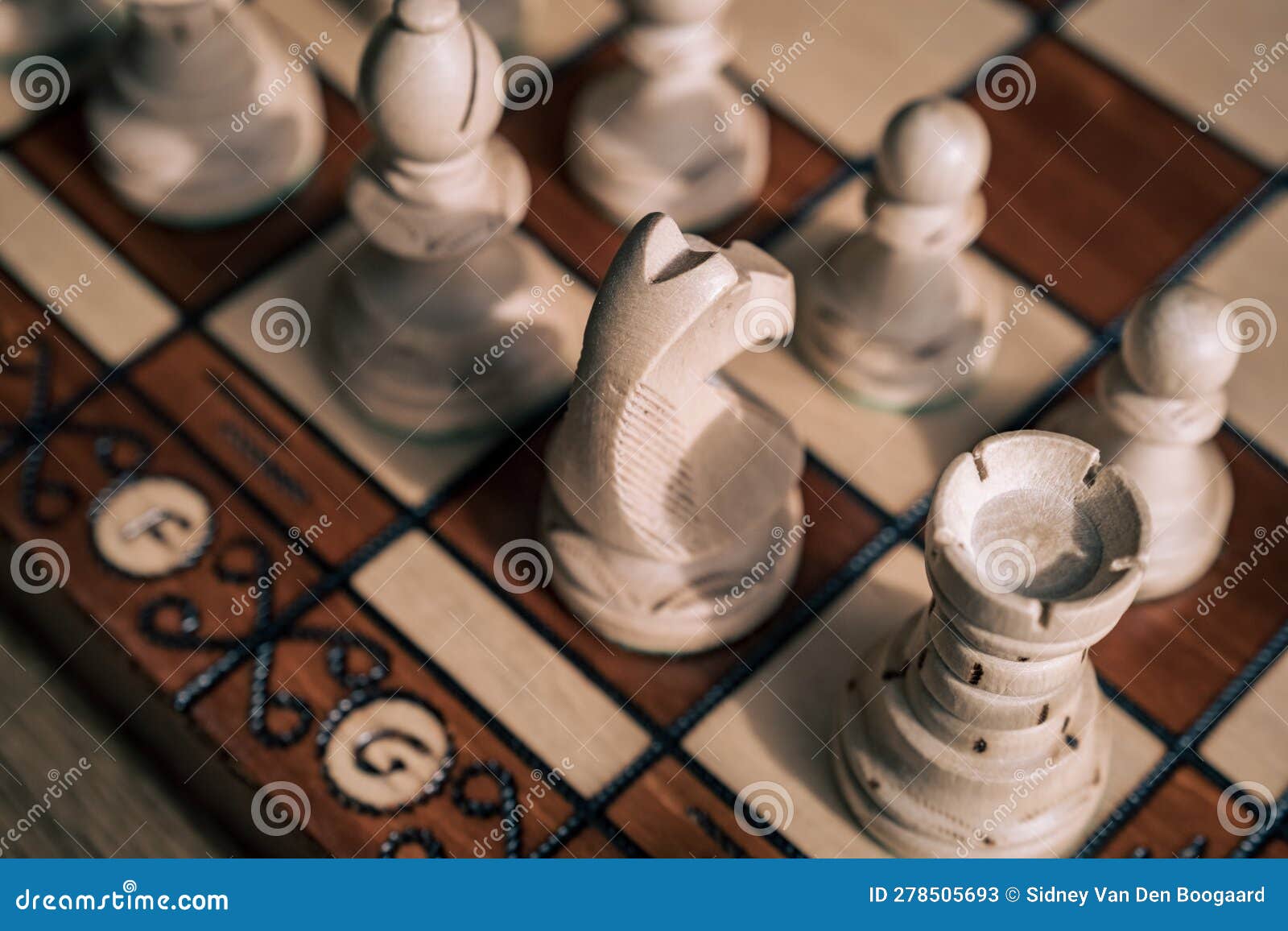 White Knight on a Chess Board Stock Image - Image of challenge, classic ...