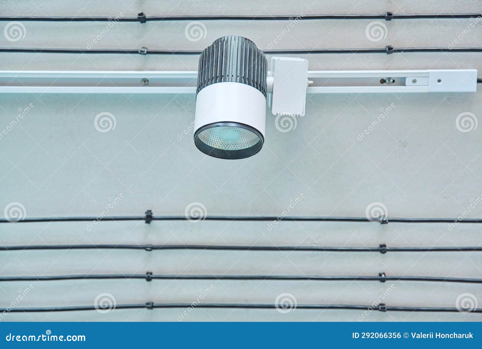 Close-up of White LED Spotlight, on Ceiling Rail System, Directional ...