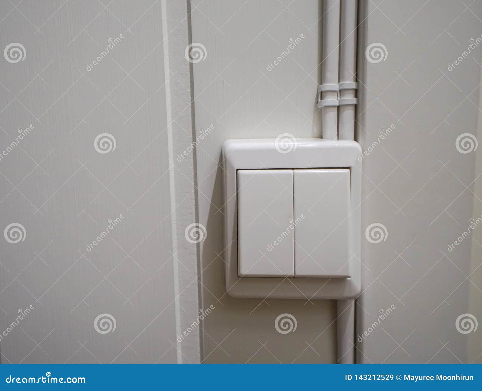 Close Up White Light Switch at Home Stock Image - Image of design ...