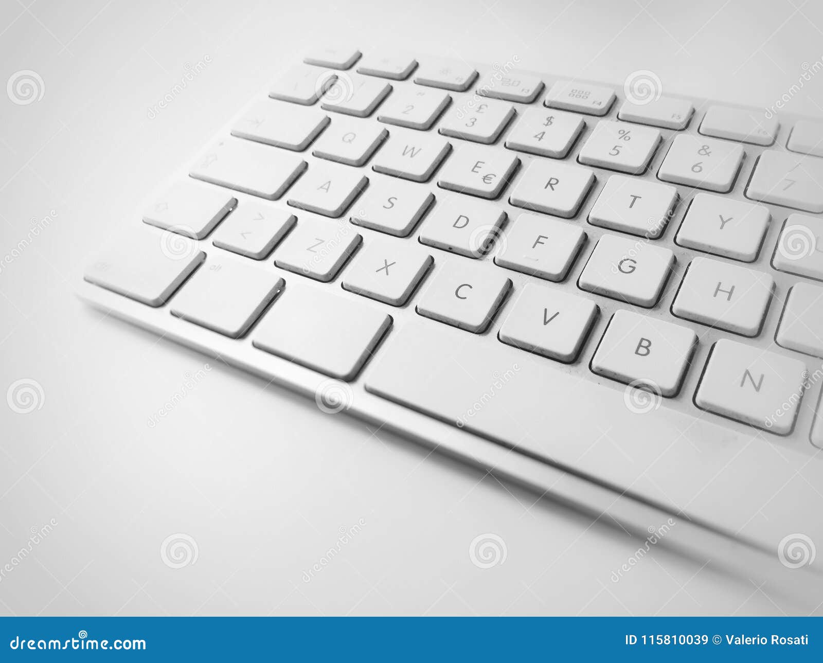 Close Up of a White Modern Computer Keyboard Stock Image - Image of ...
