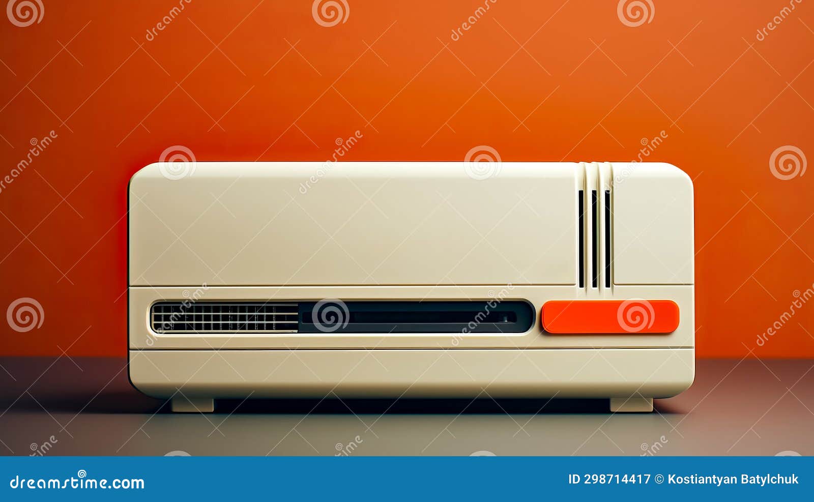 Close Up of White and Orange Nintendo Wii Game System on Table ...