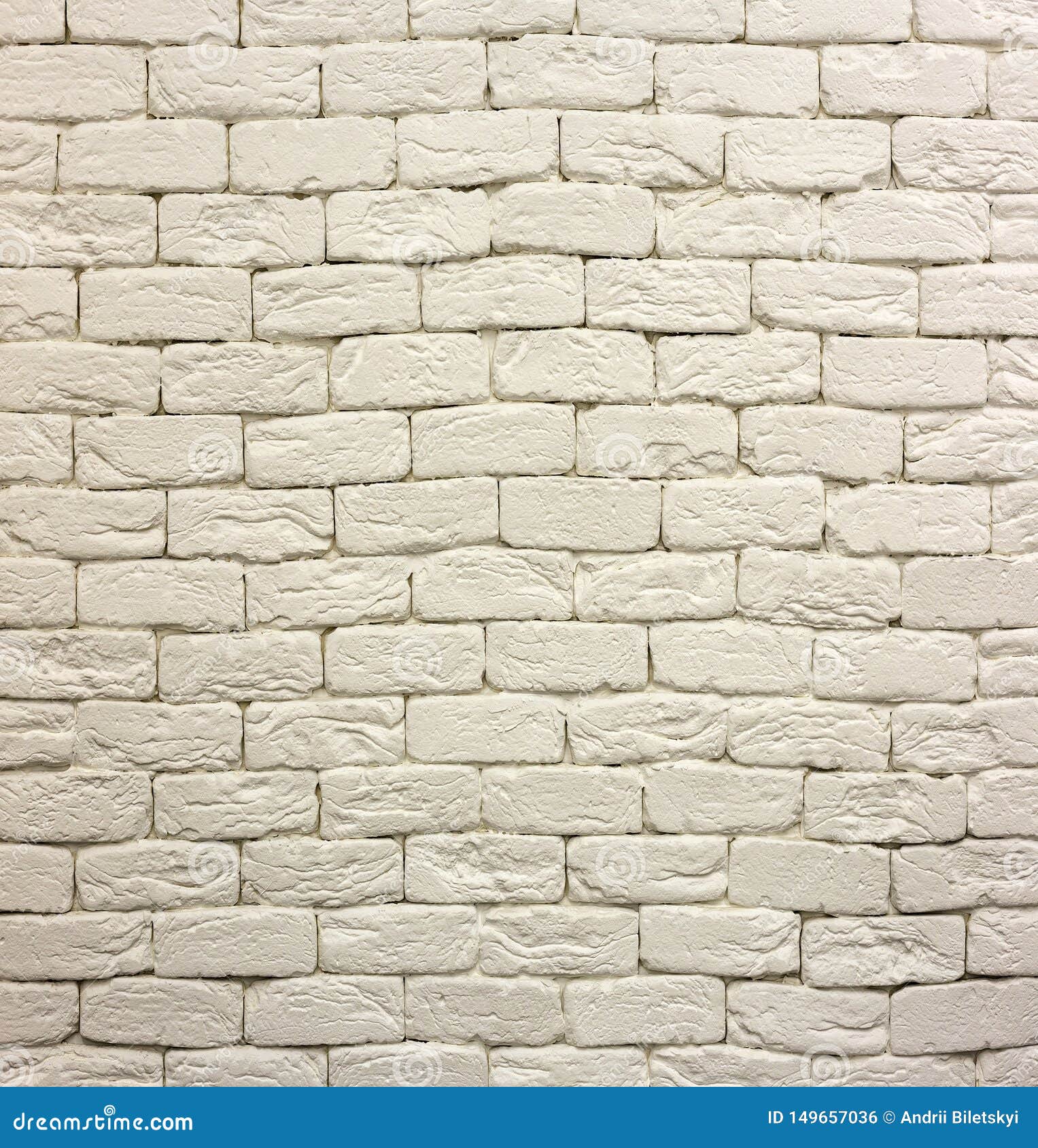 Close-up of White Painted Whitewashed Solid Brick Wall. Abstract Copy ...