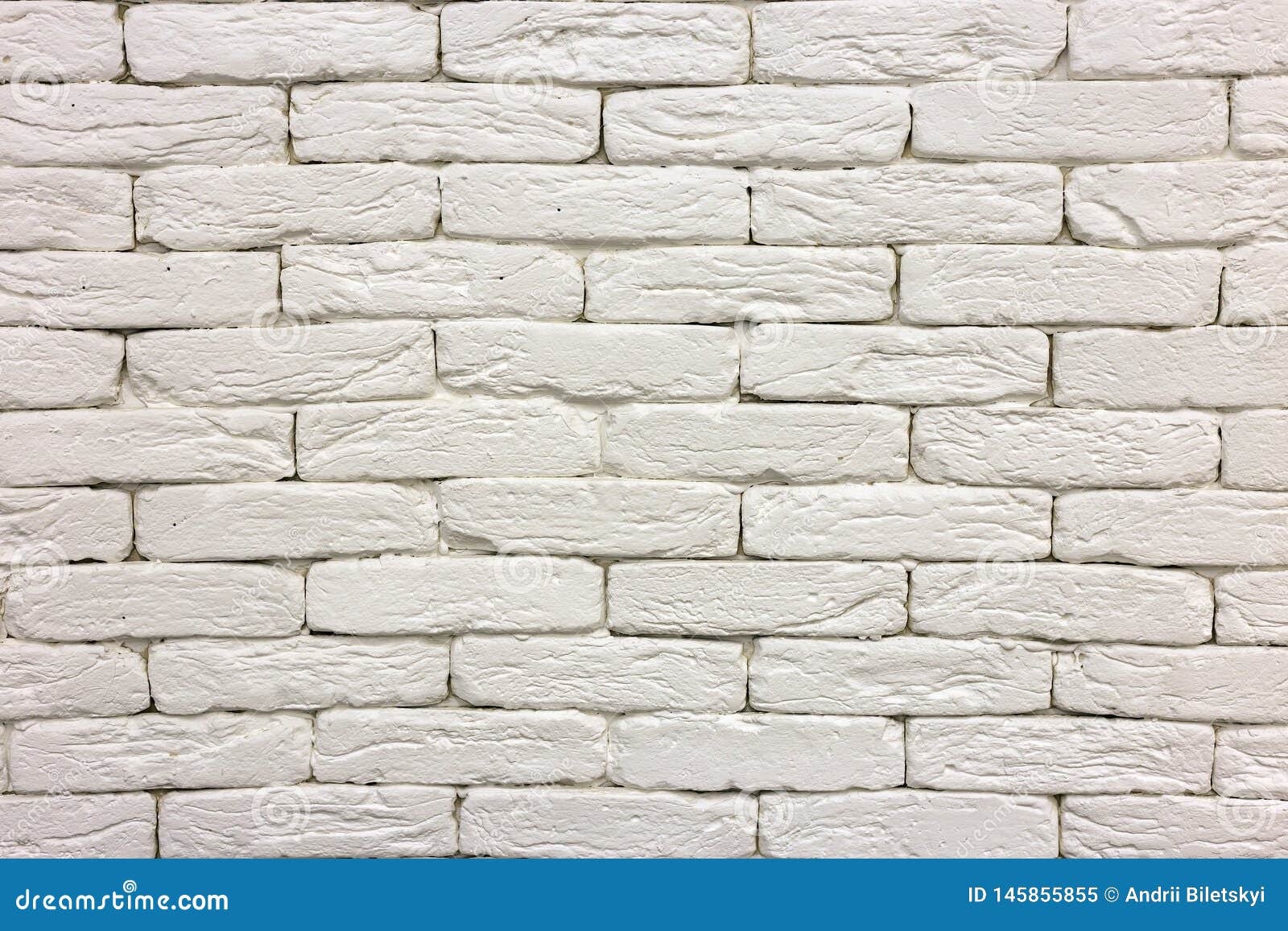Close-up of White Painted Whitewashed Solid Brick Wall. Abstract Copy ...