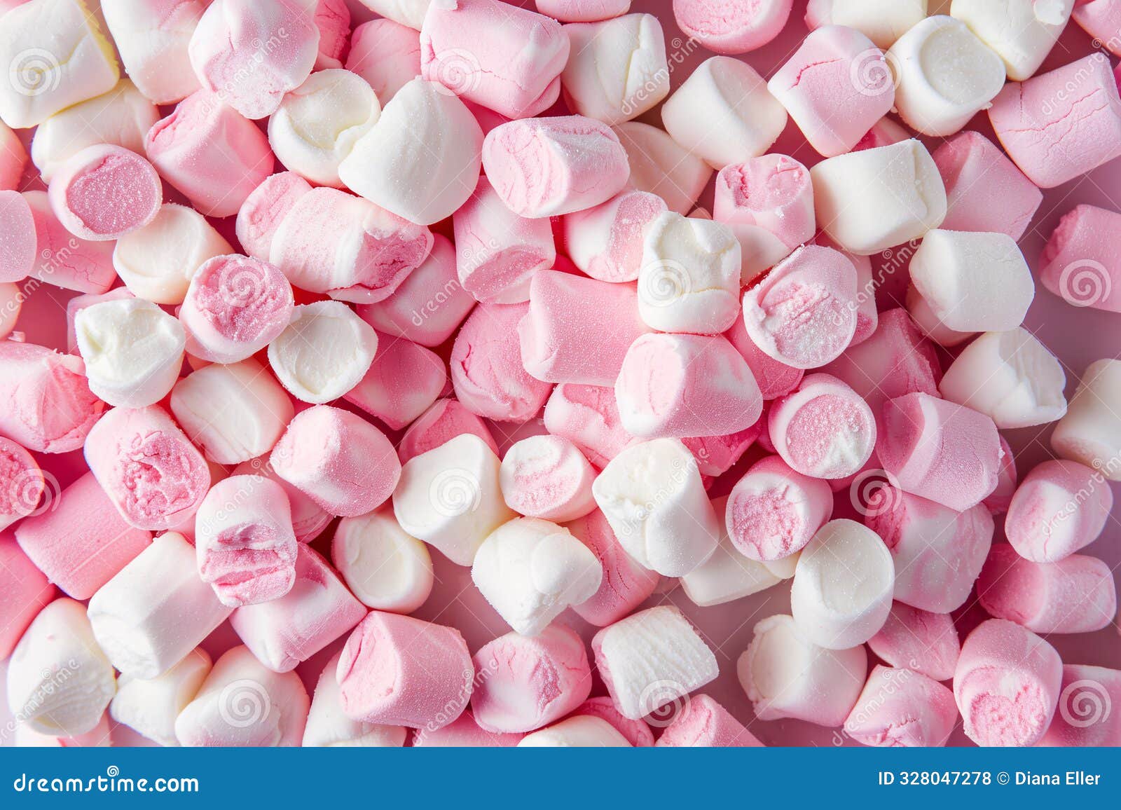 Close Up of White and Pink Marshmallows Stock Illustration ...