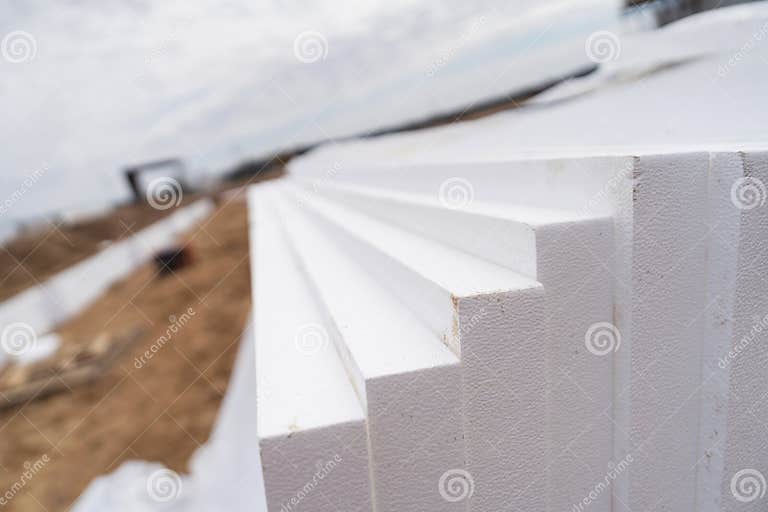 Close-up of a White Polyfoam Stack in an Industrial Setting Stock Photo ...