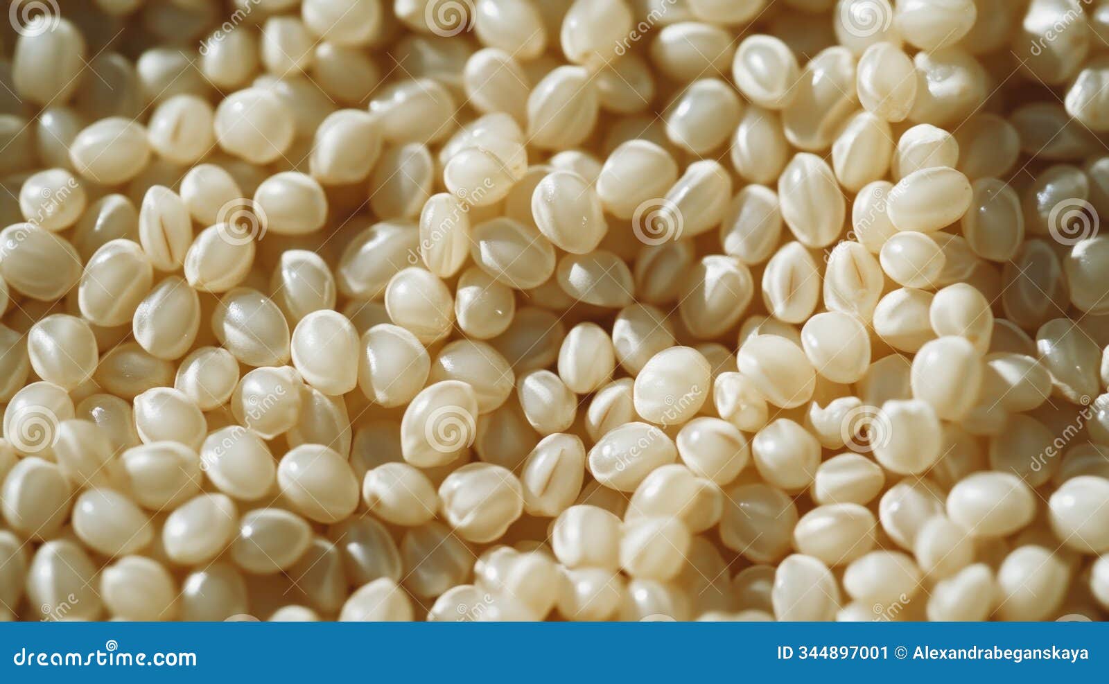 Close-up of White Puffed Rice Grains for Texture and Background Use ...