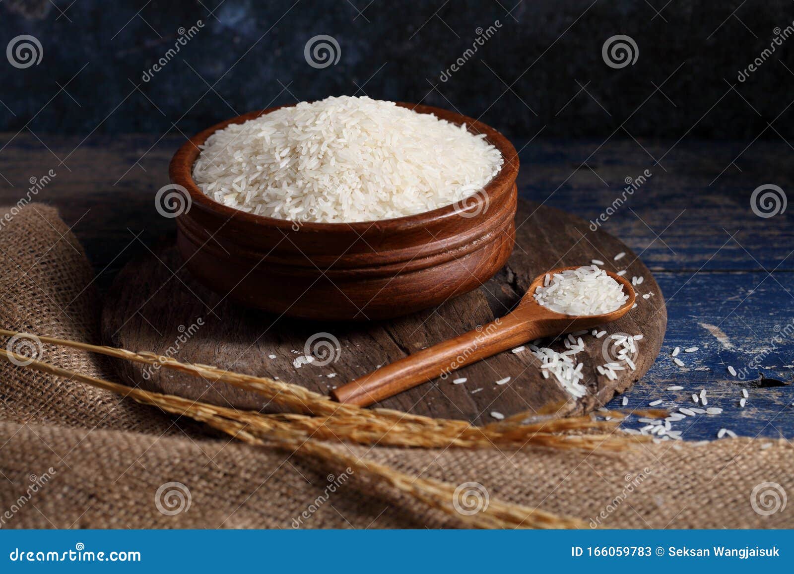 Close Up White Rice in Measuring Cup on Table Stock Image - Image of ...