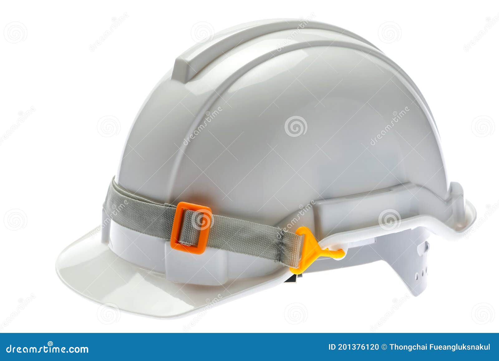Close Up the White Safety Helmets for Engineer or Management or Visitor ...