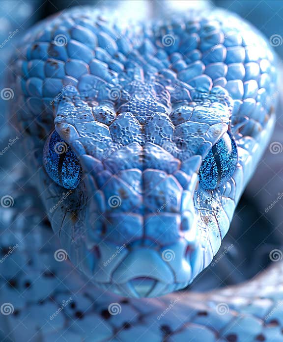 A Close Up of a White Snake with Blue Eyes Stock Photo - Image of ...