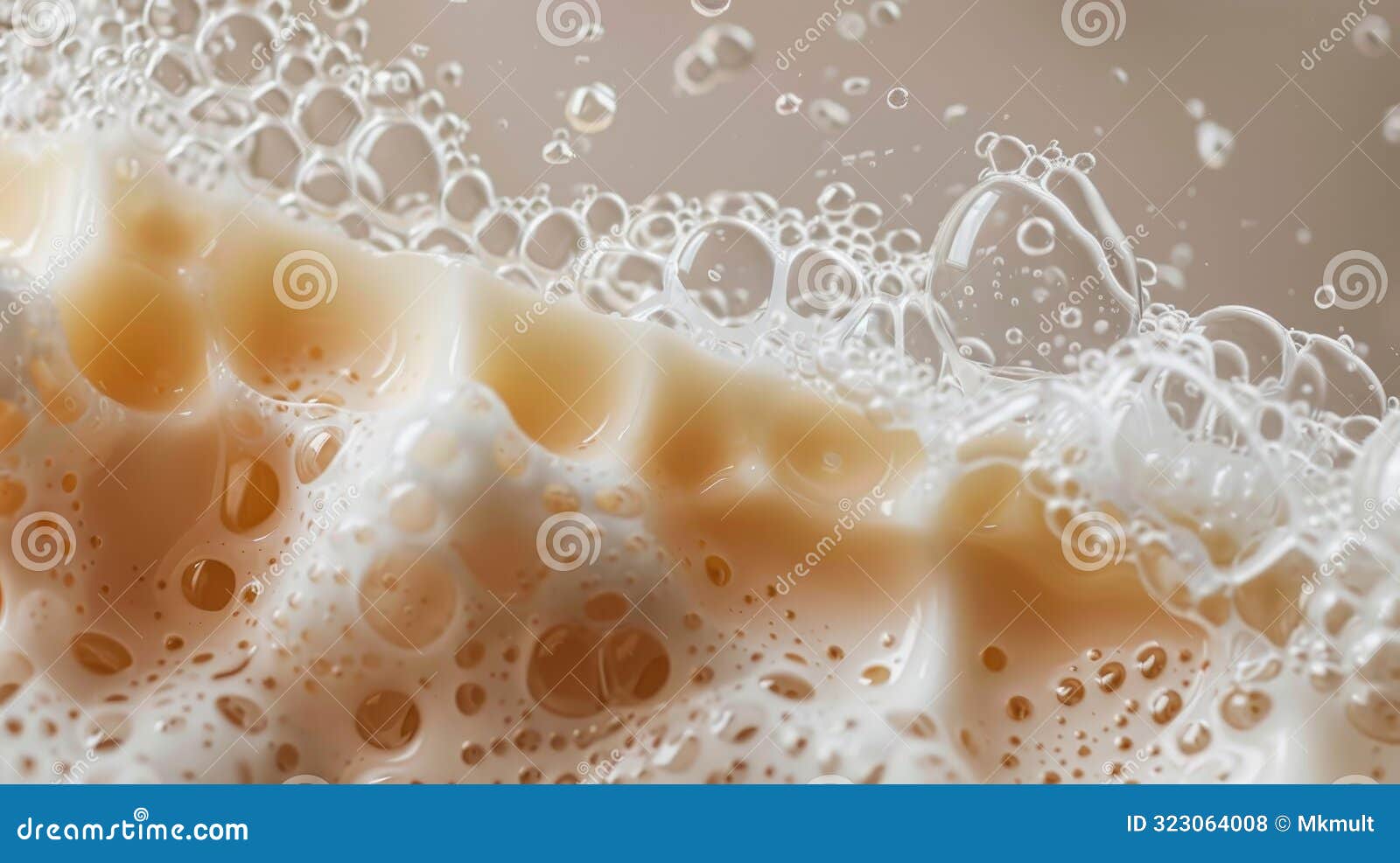 White Soap Lather with Bubbles on a Beige Background Stock Photo ...