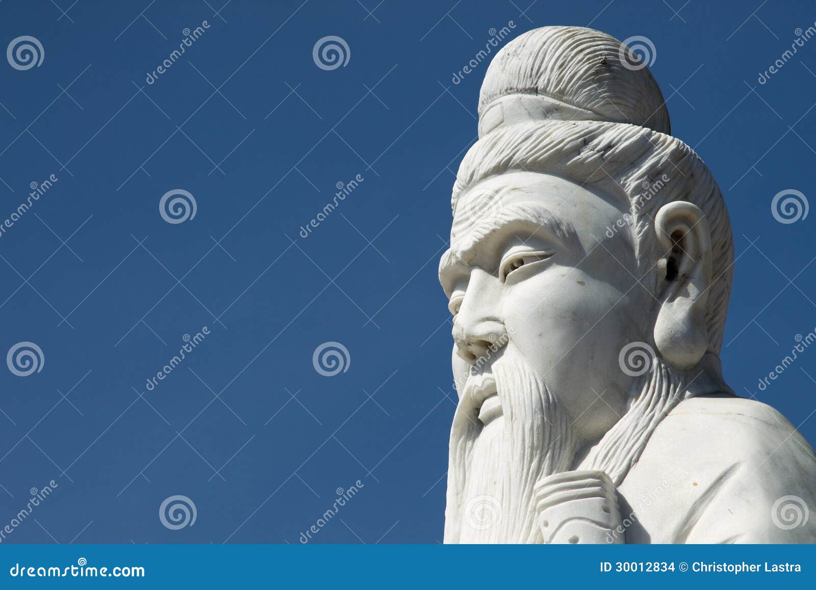 Statue of Confucius (close-up) Stock Photo - Image of blue, confucius ...