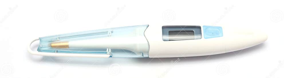 Close-up White Themometer Digital Isolated Stock Photo - Image of ...