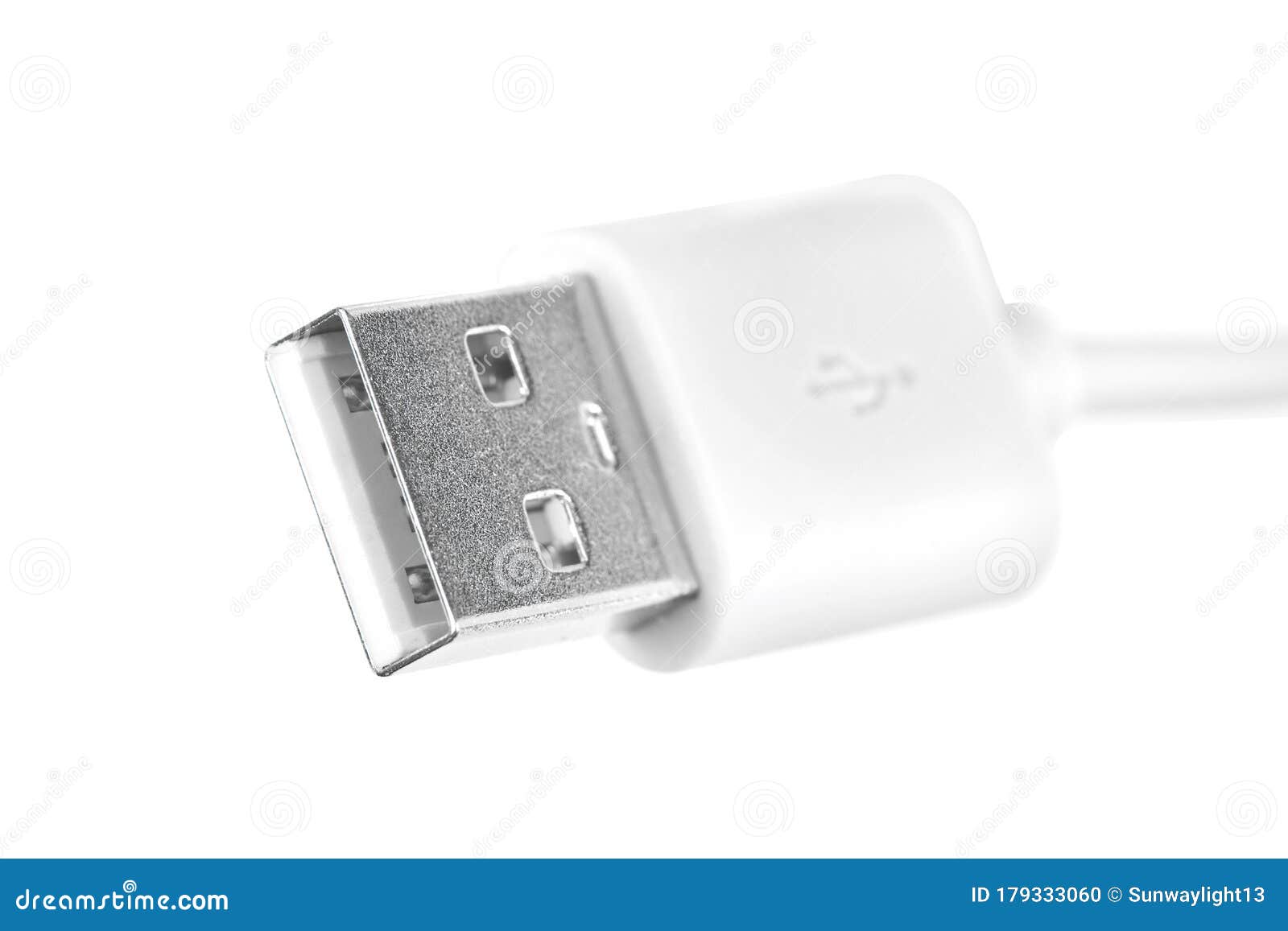 Close Up White USB Cable Plug Isolated on White Background Stock Photo ...