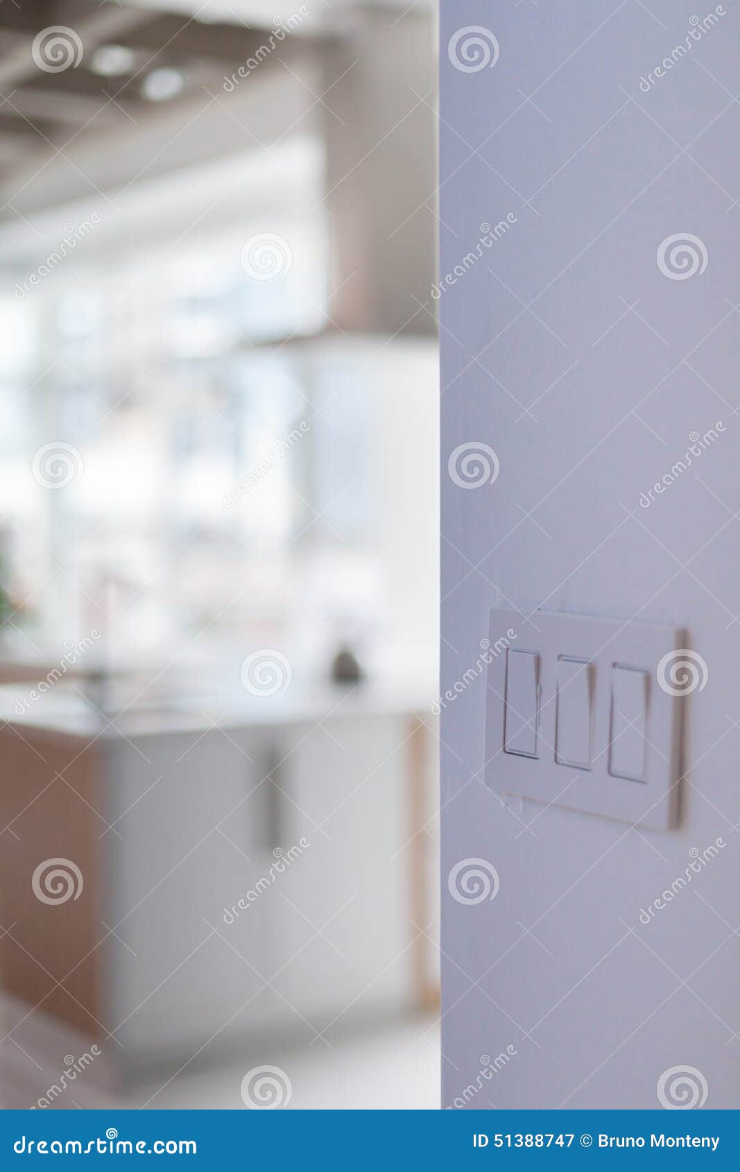 Close-up of White Wall Mounted Light Switch Stock Image - Image of ...