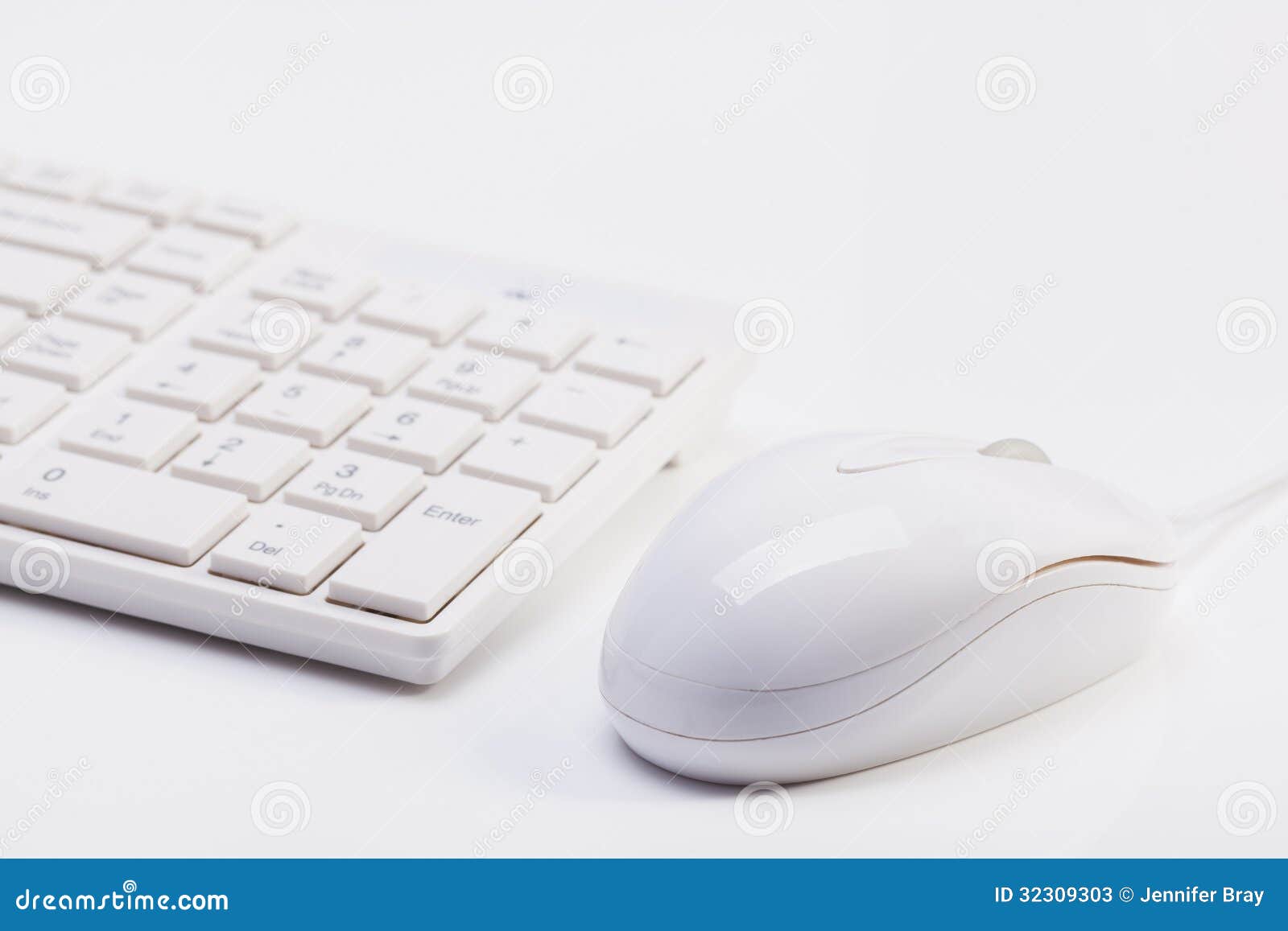 Close Up of White Wireless Keyboard and Wired Mouse Stock Image - Image ...