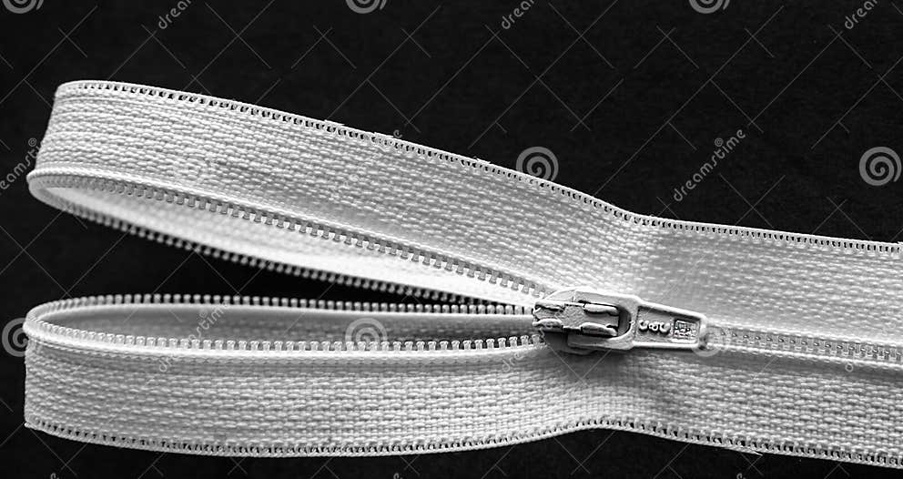 Close Up of an White Zipper Stock Photo - Image of jacket, background ...